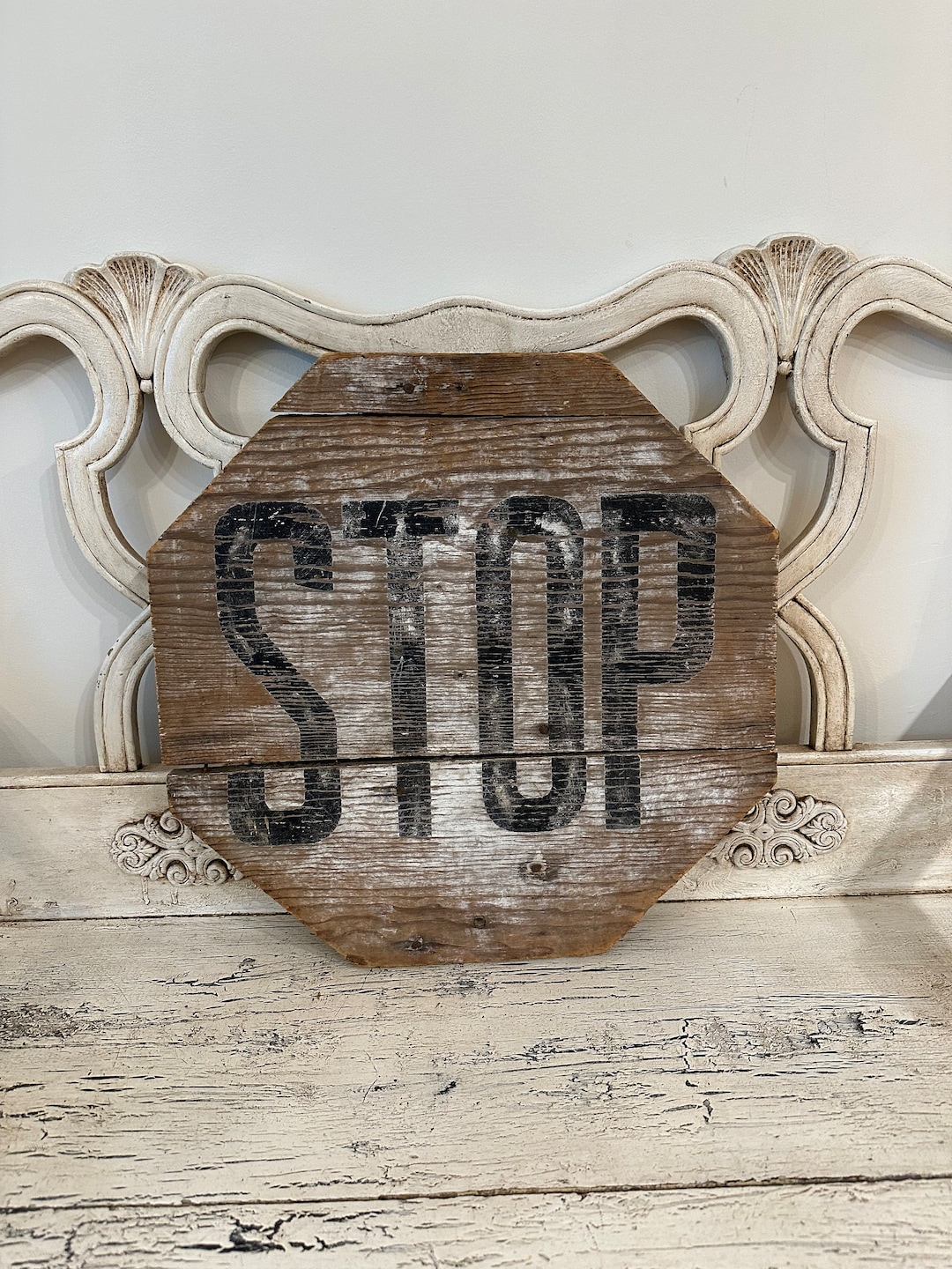 Vintage Wooden Stop Sign - Single Sided - Weathered - Etsy