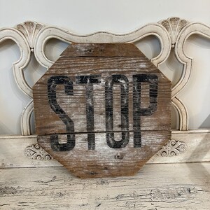 Vintage Wooden Stop Sign - Single Sided - Weathered - Etsy