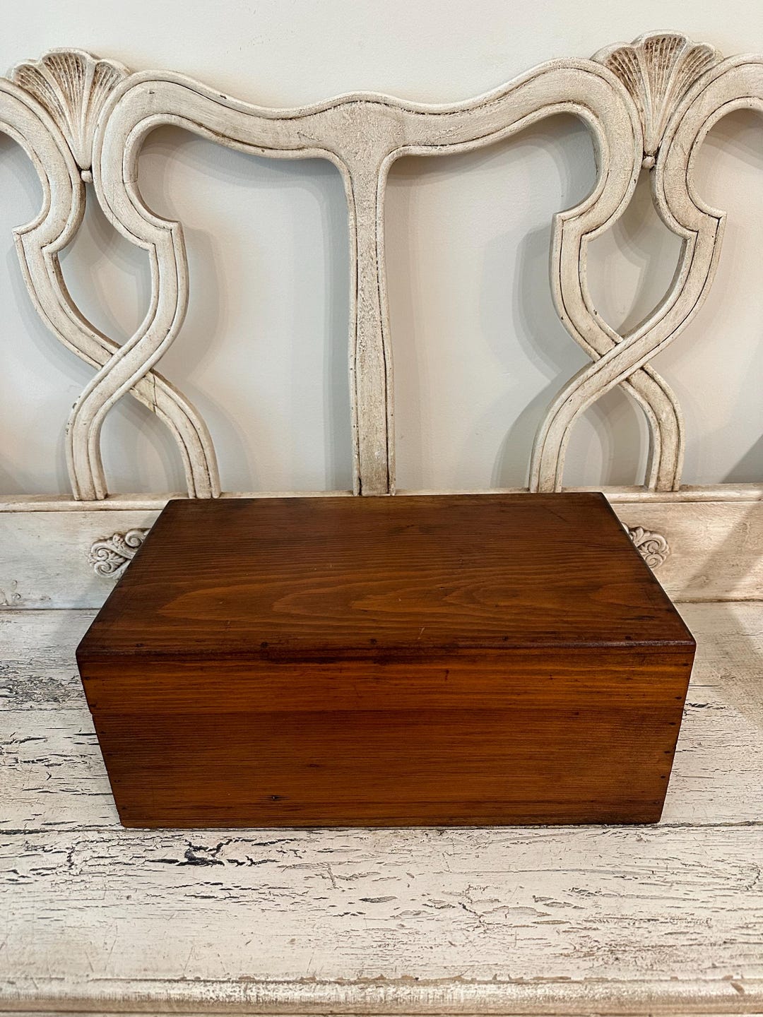 Vintage Wooden File Box - Large Size - Card Catalog Style Storage Box ...