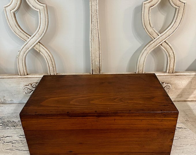 Vintage Wooden File Box - Large Size - Card Catalog Style Storage Box ...