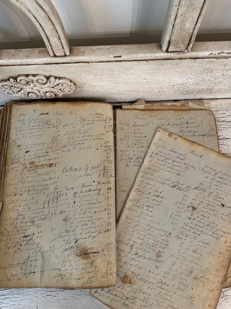 Antique Ledger - 1860's - Black Smith's Ledger - Civil War Era ...