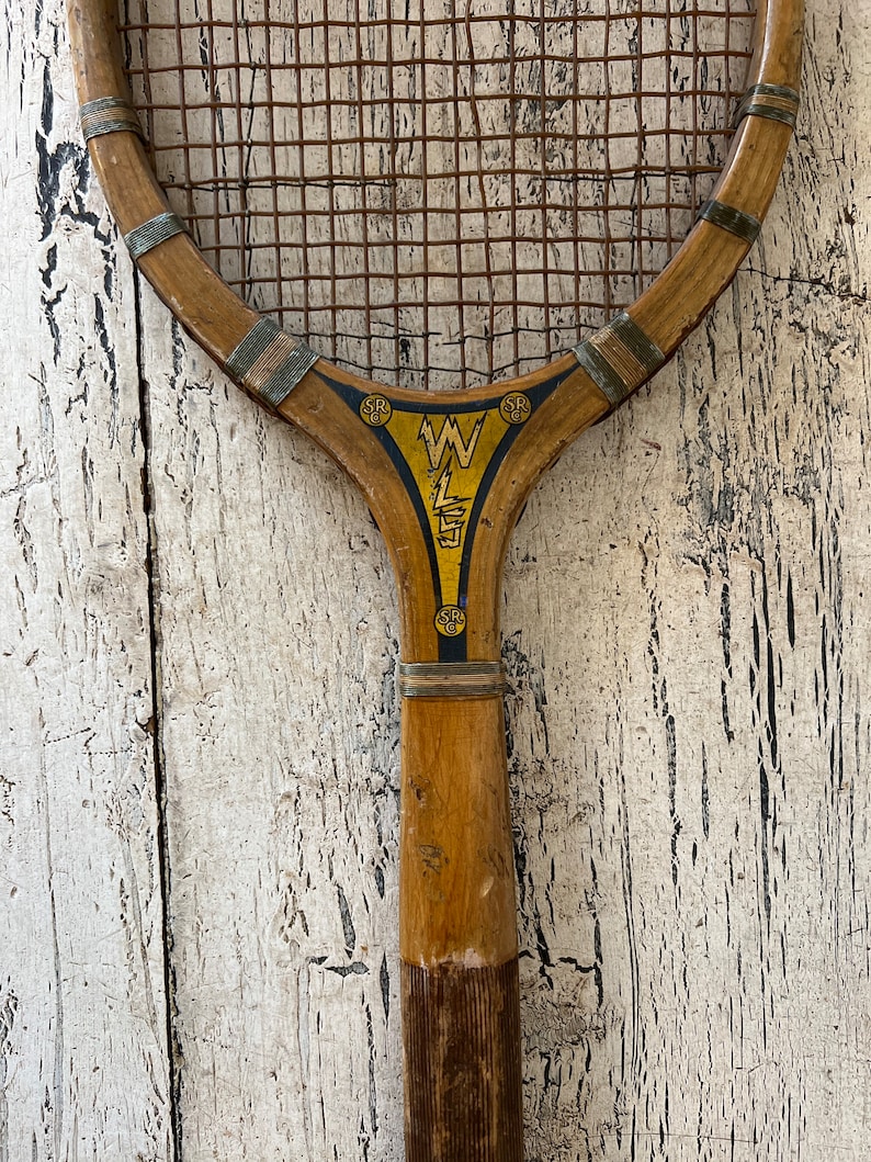 Antique Wooden Tennis Racket Beautiful 1920s Wright & - Etsy
