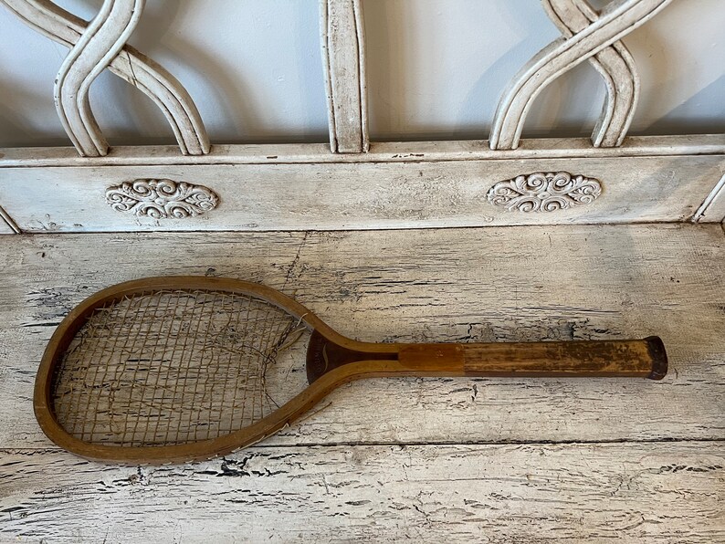 Antique Wooden Tennis Racket Beautiful 1920s Wright & - Etsy