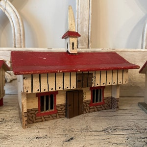 Vintage Model Train Set Houses and Buildings Folk Art Hand Made Rustic ...