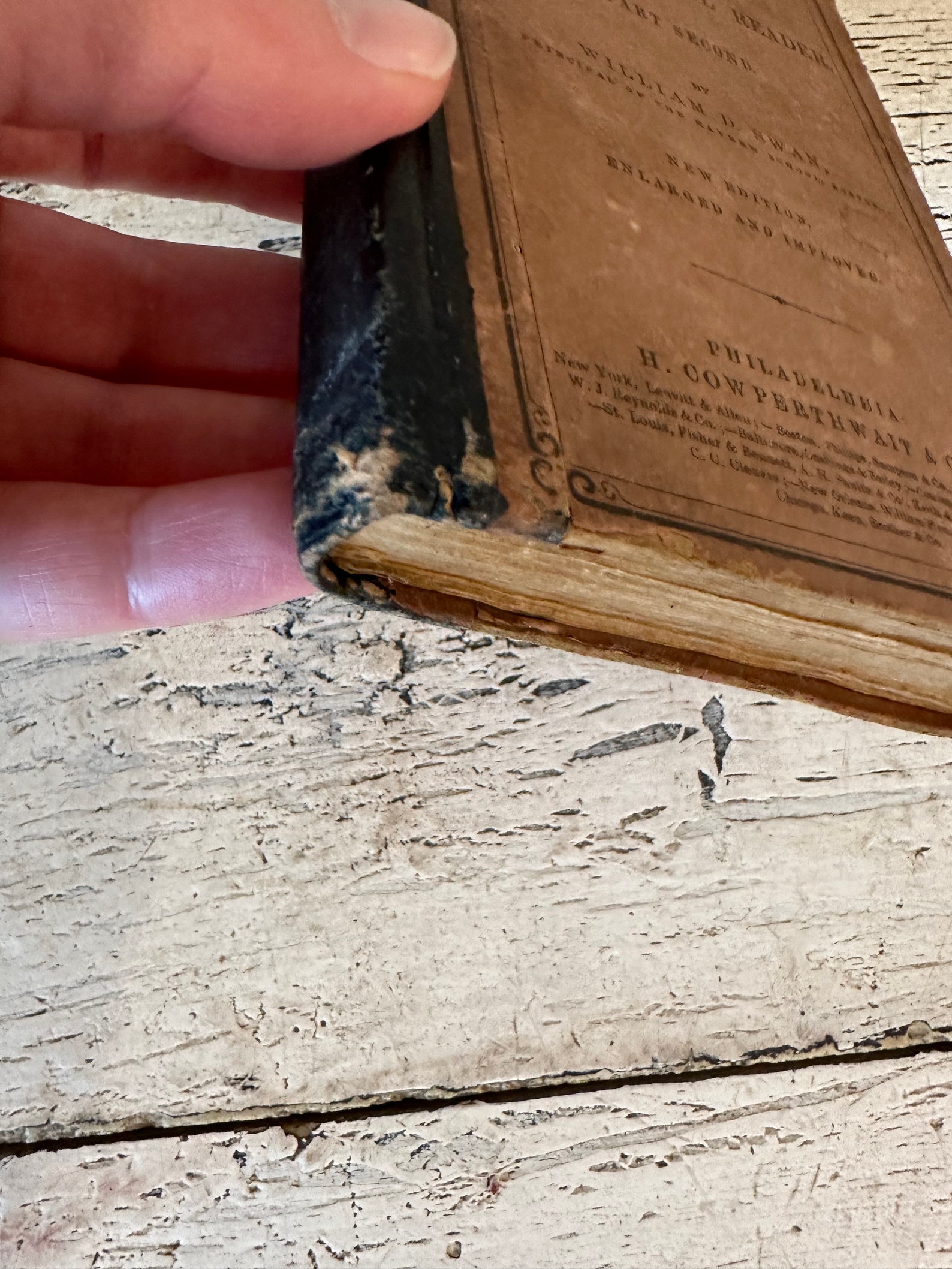 Antique School Book - Swan's Second Reader, 1855 - Rustic Tattered ...