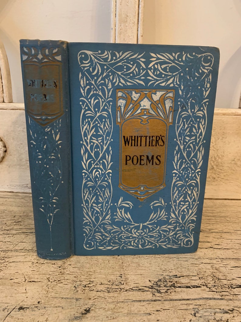 Antique Poetry Book Whittier's Poems Pretty Vintage | Etsy