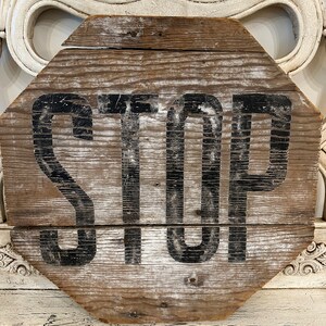 Vintage Wooden Stop Sign - Single Sided - Weathered - Etsy