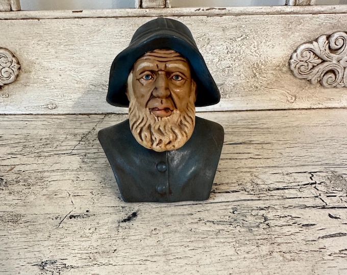 Vintage Sea Captain Head Bust - Kitschy, Distressed - Nautical Cabin ...