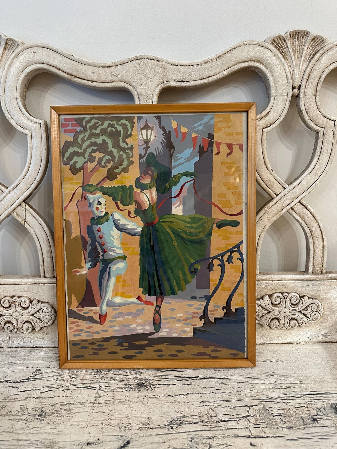 Vintage Masquerade Paint by Number - French Clown, Dancer - Vintage PBN ...