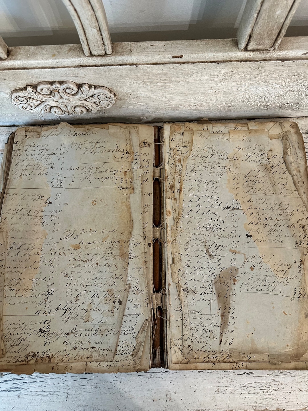 Antique Ledger - 1860's - Black Smith's Ledger - Civil War Era ...