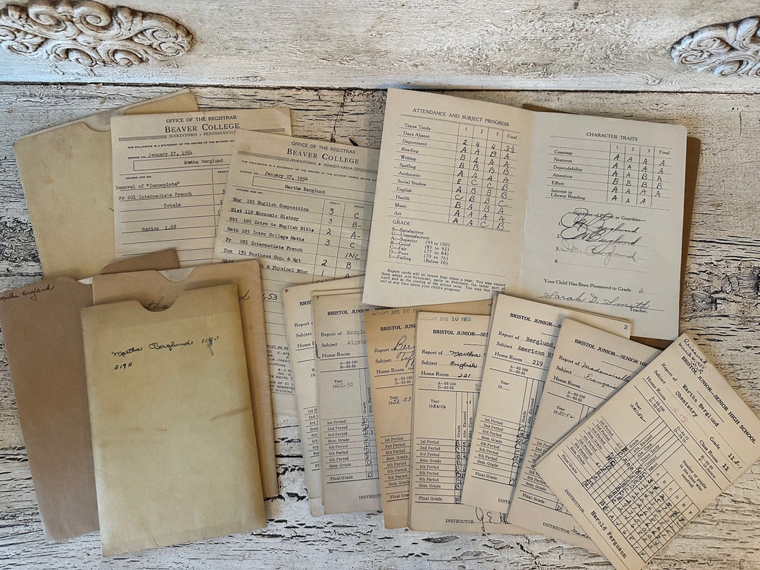 Vintage School Report Cards - 1950s - Etsy
