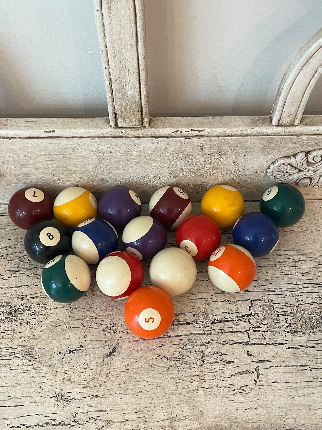 16 Vintage Pool Balls Complete Set Retro Rustic Home - Etsy