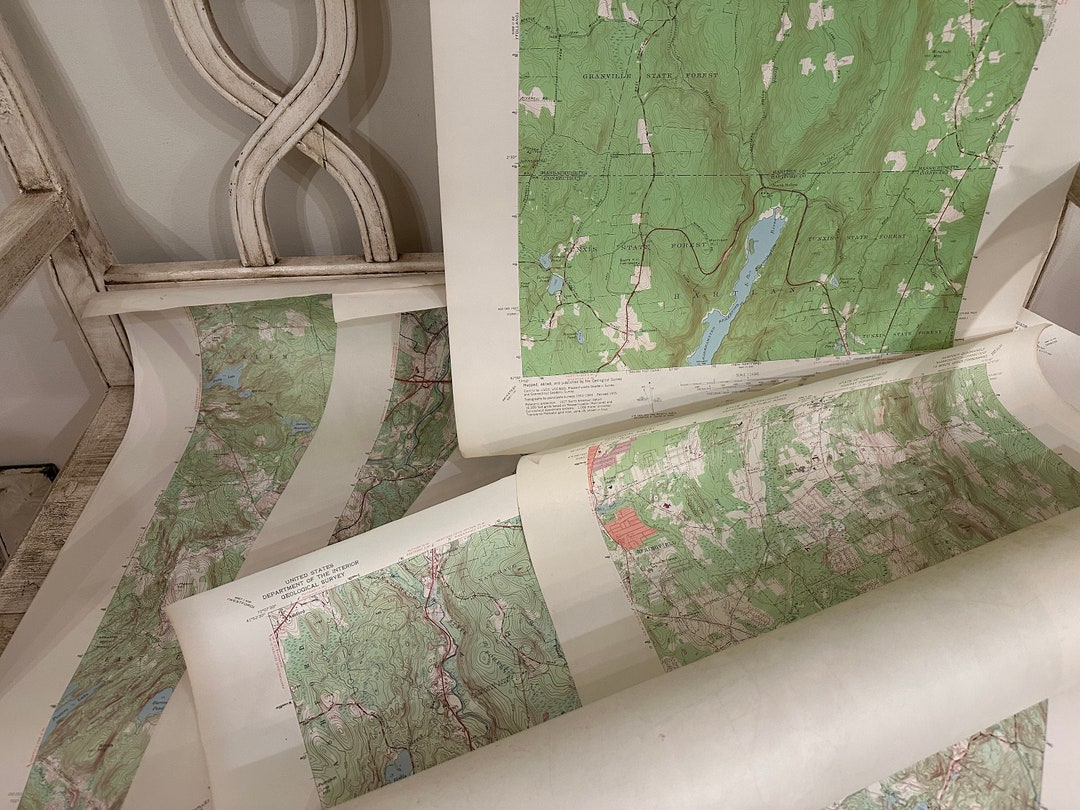 One (1) Bundle of 8 Vintage Geological Survey Maps - 1950's - 1970's ...