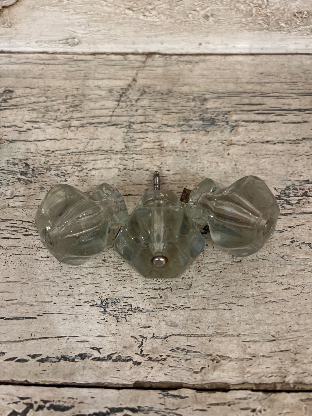 Vintage Glass Drawer Pulls, Drawer Knobs Set of 3 Authentic, Vintage ...