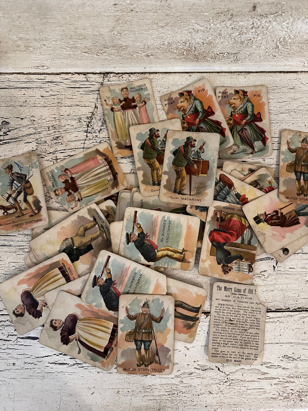 Antique Old Maid Cards - Early 1900s - Incomplete Set - Old Maid Cards ...
