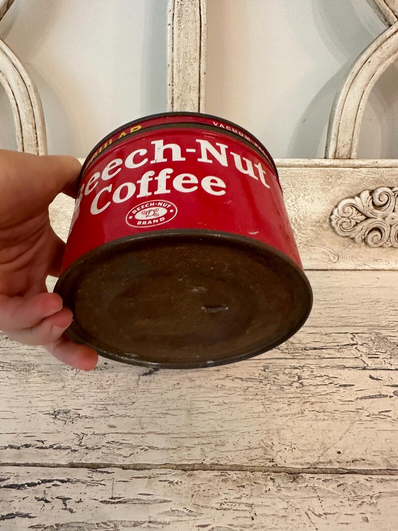 Vintage Coffee Tin - Beechnut Coffee Tin - With Lid - Fun Graphics - Etsy