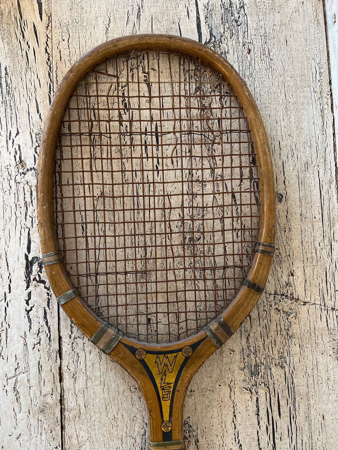 Antique Wooden Tennis Racket Beautiful 1920s Wright & - Etsy