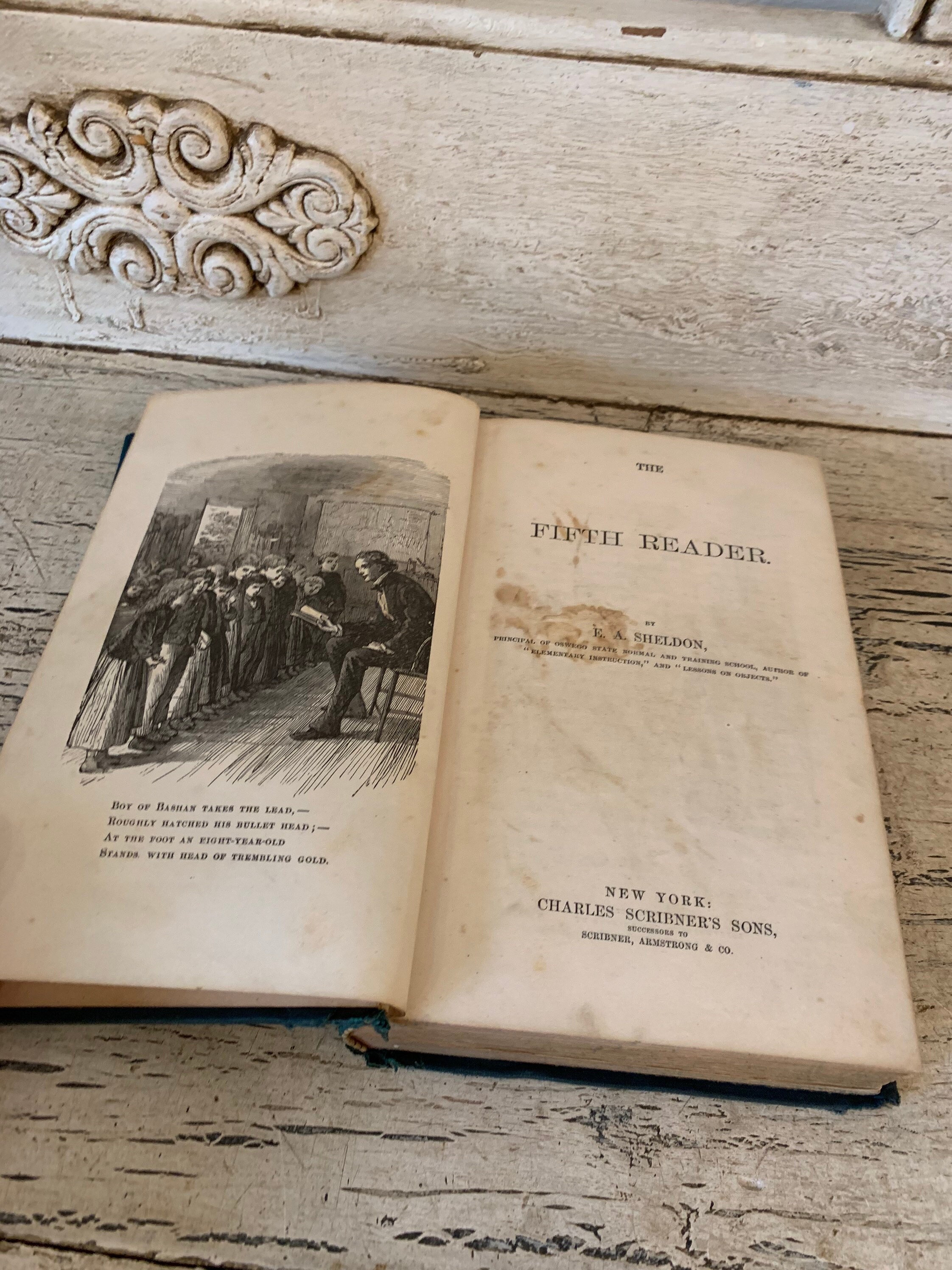 Antique School Reading Textbook 1875 Vintage Reader | Etsy España