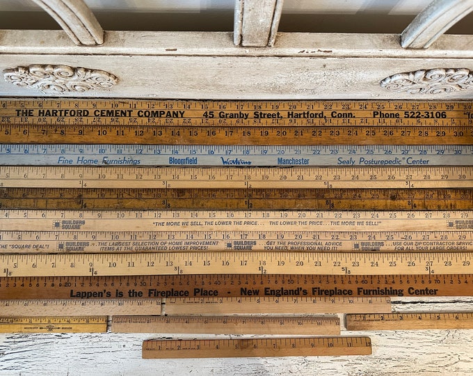 15 Vintage Wooden Yard Sticks and Rulers Assorted Styles Fun ...