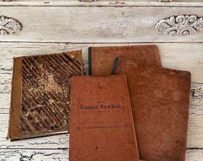 Collection of Antique College Notebooks From 1881 - Beautiful ...