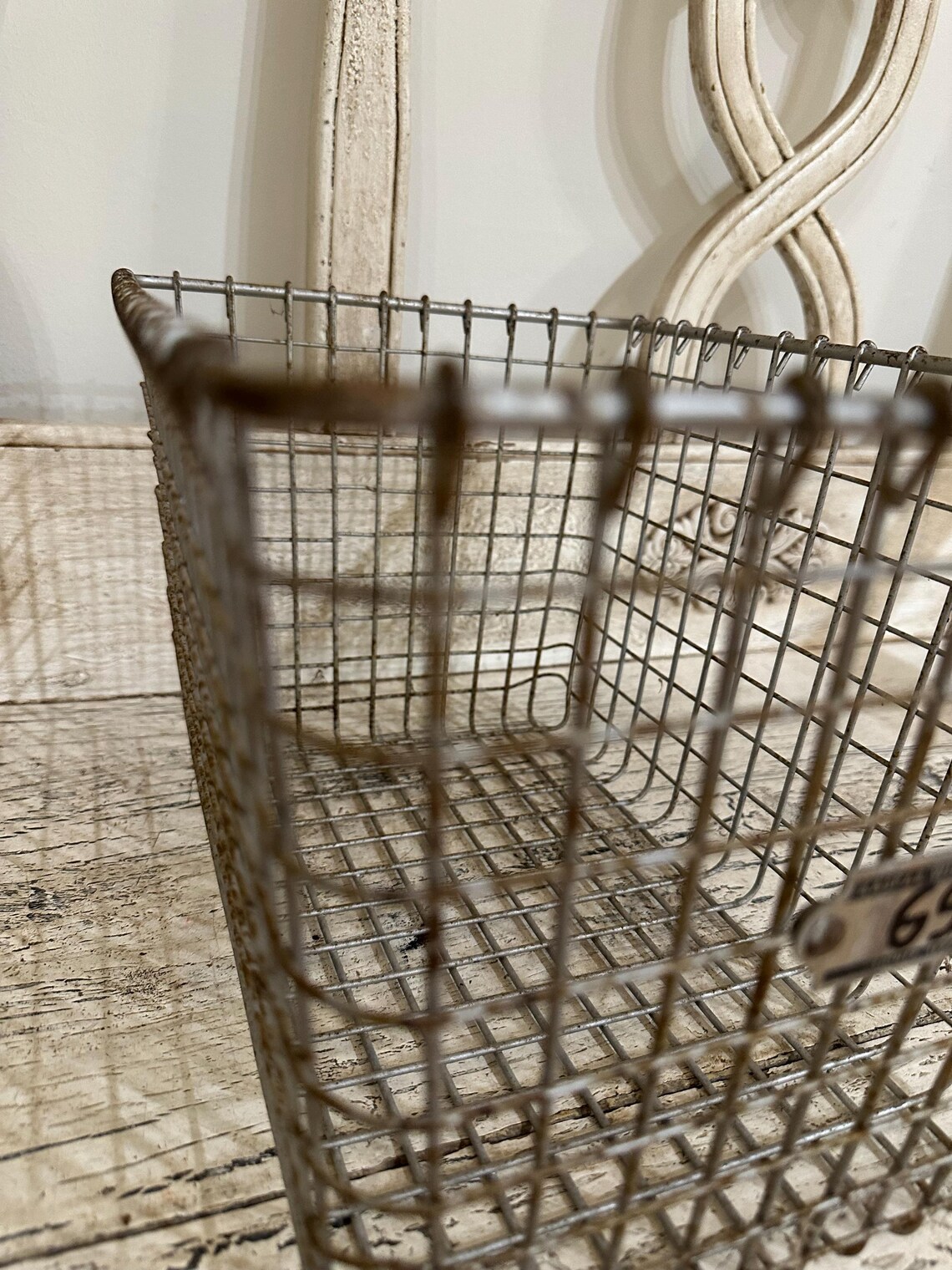 Vintage Wire Locker Basket - Locker Number 69 - Rustic and Rusty - Etsy