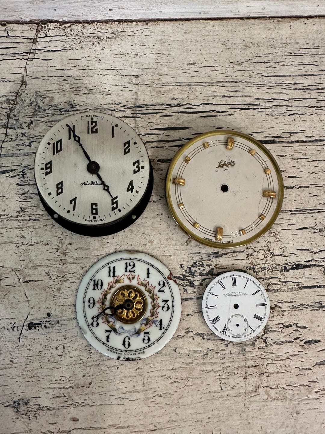 4 Vintage Clock Faces - Antique and Rustic and Rusty for Steampunk ...