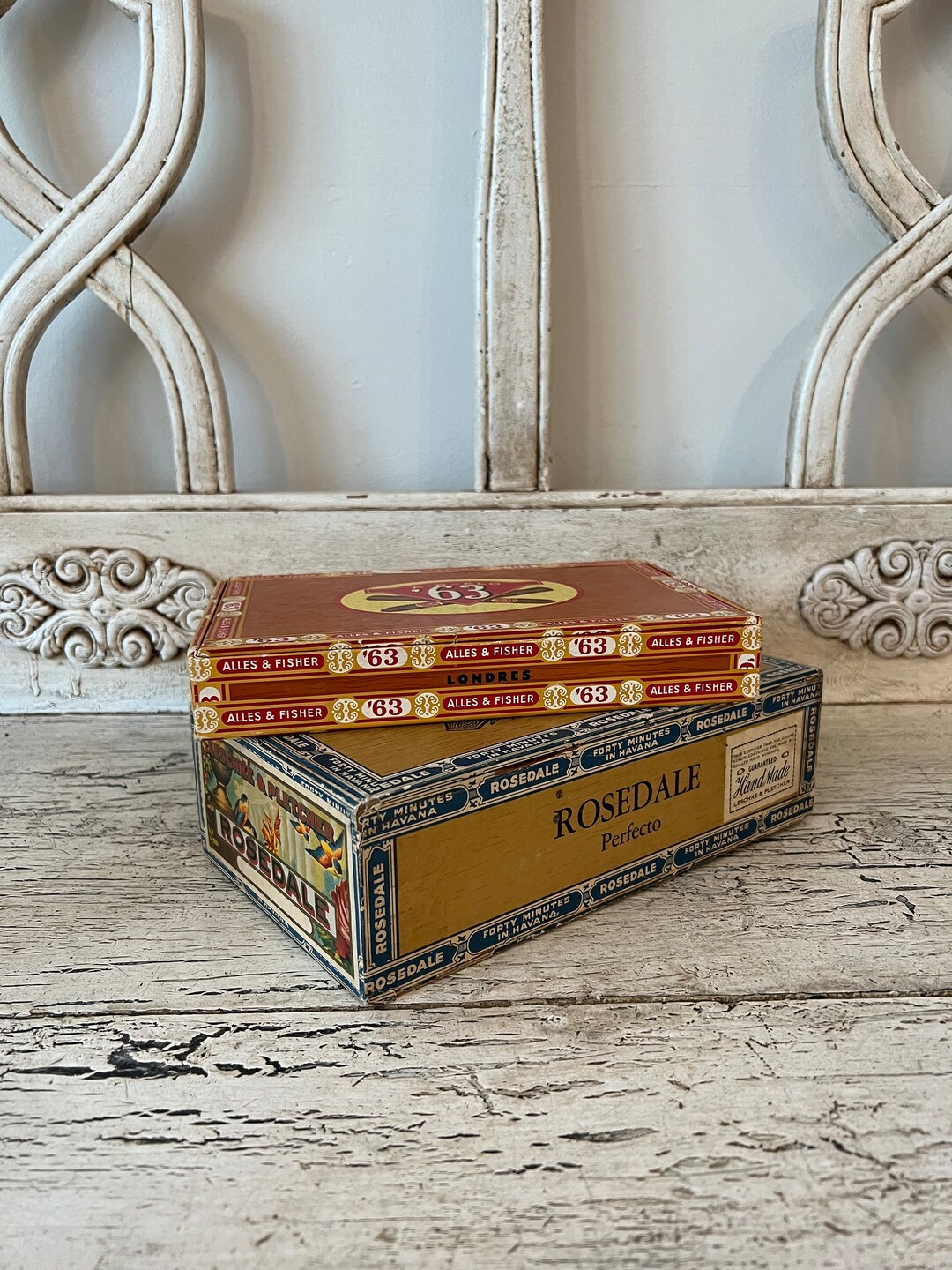 Set of Two Vintage Cigar Boxes for Display, Decor or Crafts Rustic ...