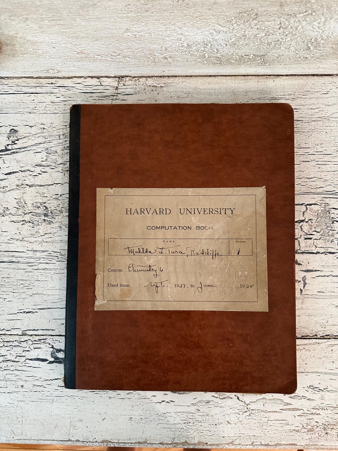 Vintage Radcliffe Harvard Chemistry Notebook From 1937-38 - Handwritten ...