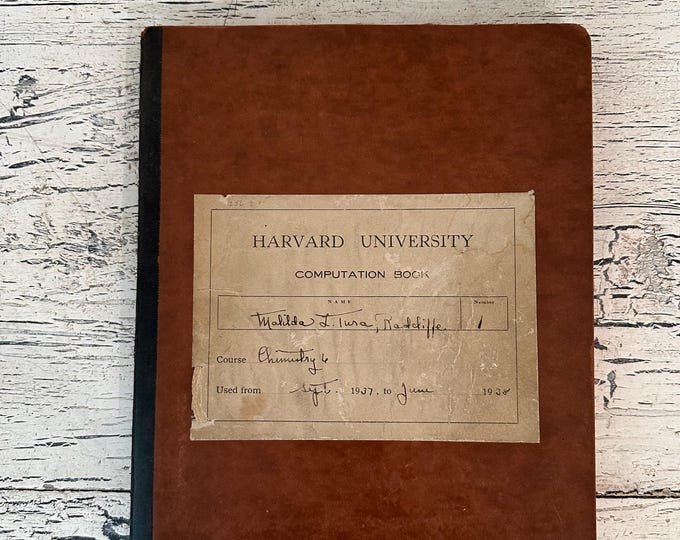 Vintage Radcliffe Harvard Chemistry Notebook From 1937-38 - Handwritten ...