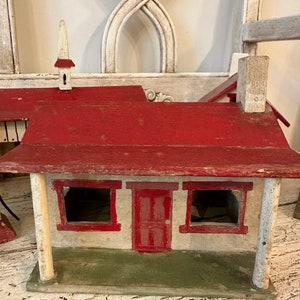 Vintage Model Train Set Houses and Buildings Folk Art Hand Made Rustic ...