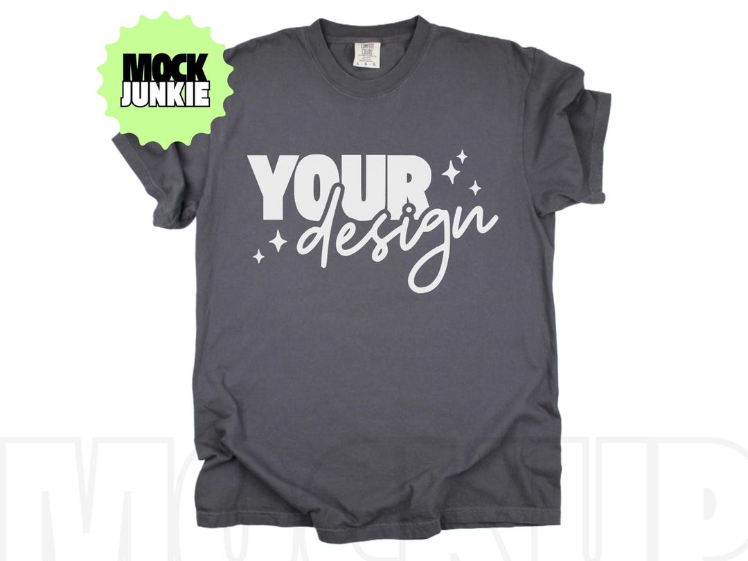 Comfort Colors 1717 Graphite Mockup | Flat Lay T-shirt Mockup | POD ...