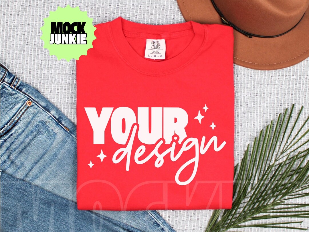 Red Comfort Colors 1717 Shirt Mockup - Etsy