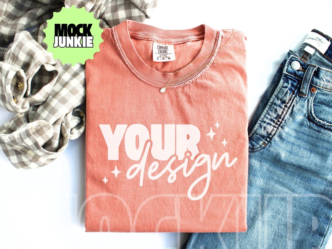 Comfort Colors 1717 Terracotta Mockup: Flatlay T-shirt (JPEG Digital ...
