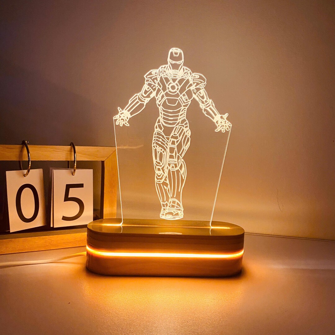 Personalized Iroon Man Night Light: Engraved Superhero Desk Lamp - Etsy