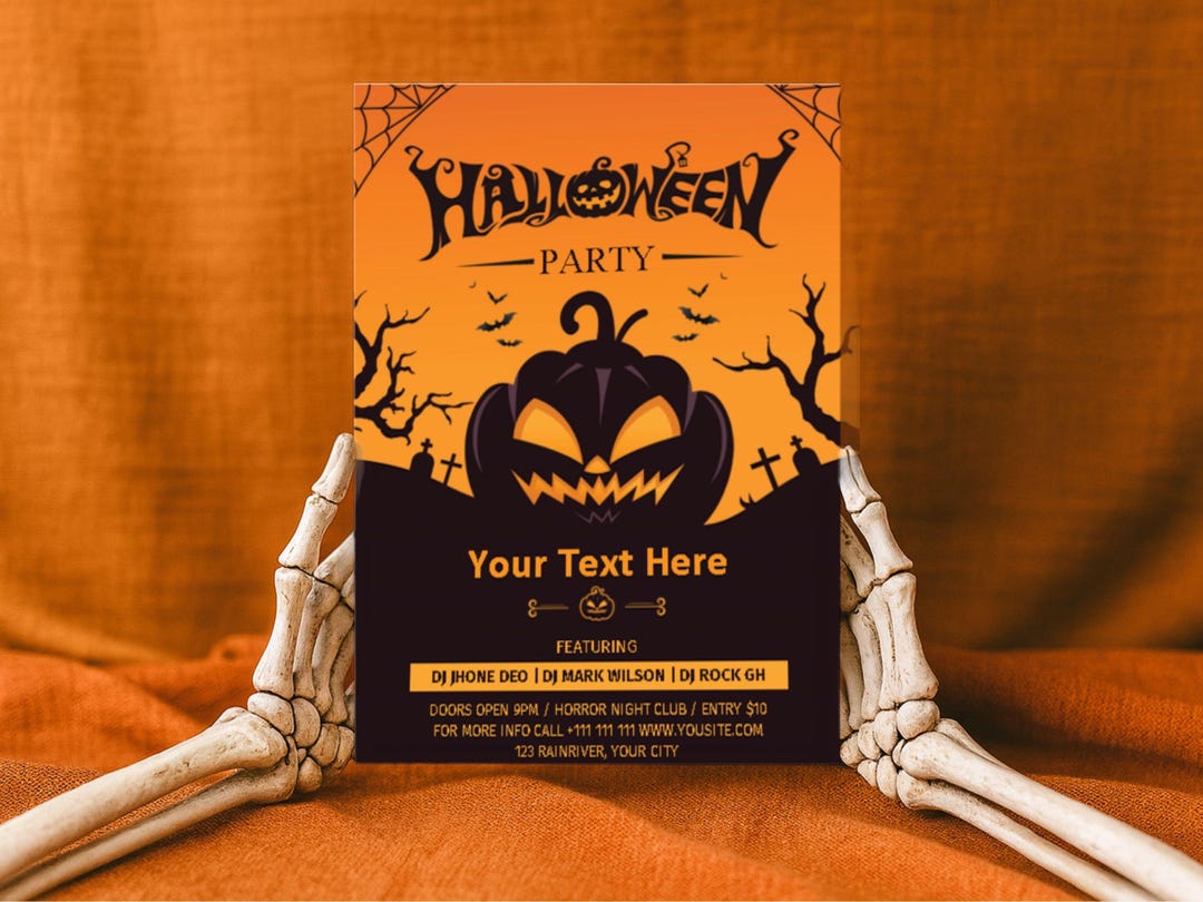 Halloween Card Mockup 5x7 | Canva Editable Halloween Mockups - Drag and ...