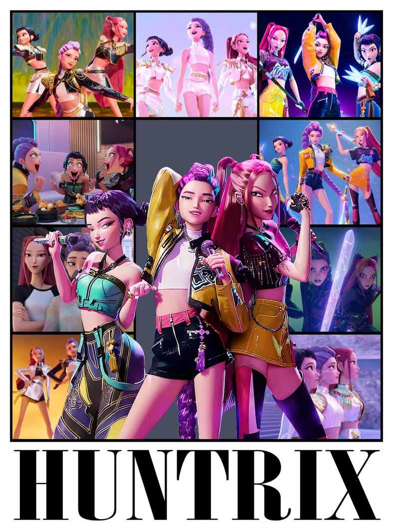 K-pop Demon Hunters Art Poster - Huntrix , Look at All the Styles ...