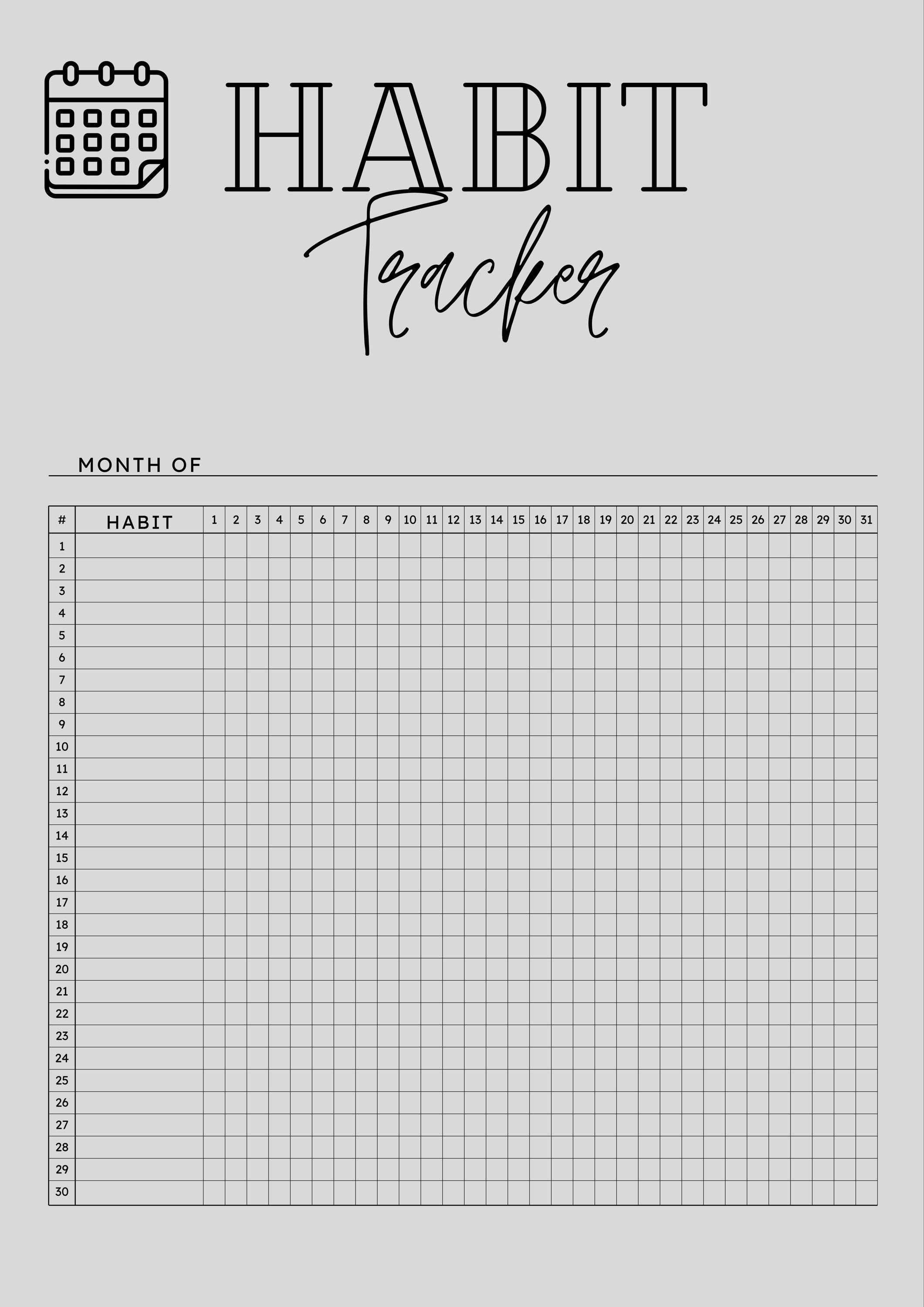 Printable Habit Tracker | Digital Planner | Daily & Weekly Routine ...