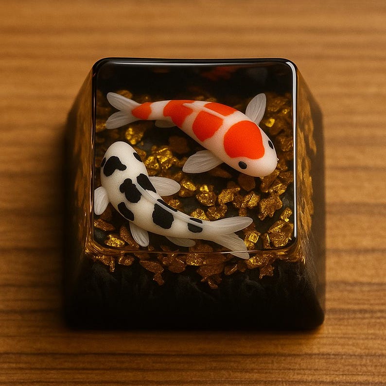 Handmade Koi Fish Resin Keycap – Custom Artisan Keycap for Cherry MX ...