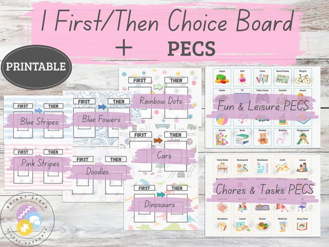 CARS - First/then Choice Board + PECS - Printable - Visual Supports ...