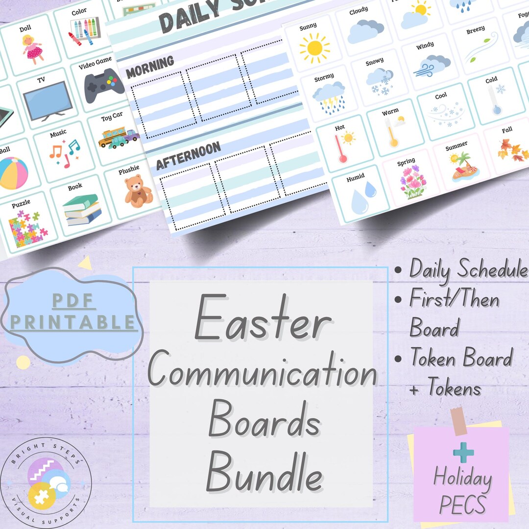 Easter Communication Boards Bundle – Visual Supports & PECS (PDF) - Etsy