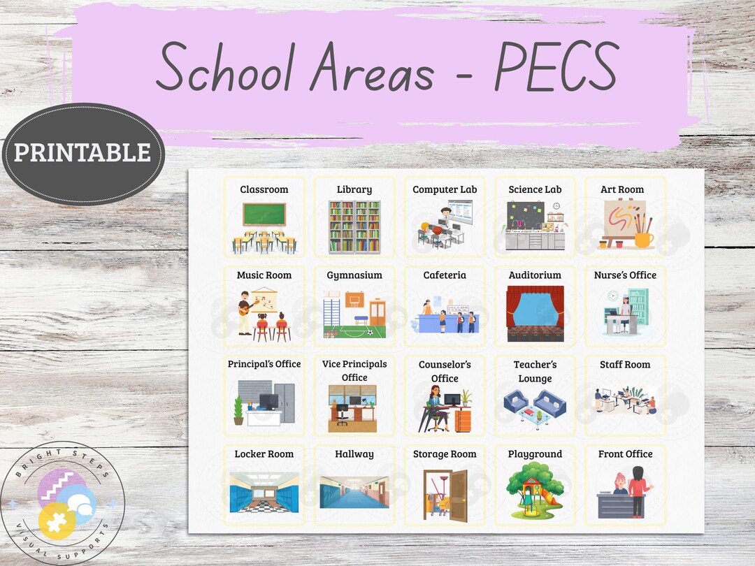 PECS - School Areas - Communication Cards Designed for Children With ...