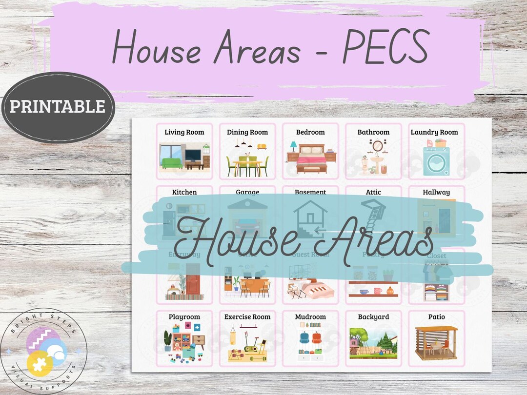 PECS - House Areas - Communication Cards / Autism, ADHD, Speech Delays ...