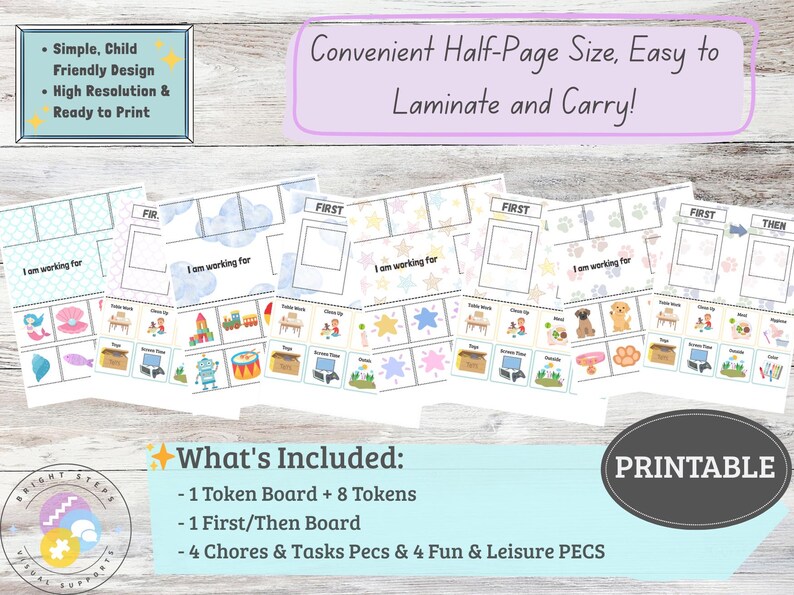 Mini First/then Board & Token Board: Autism, ADHD Visual Supports ...