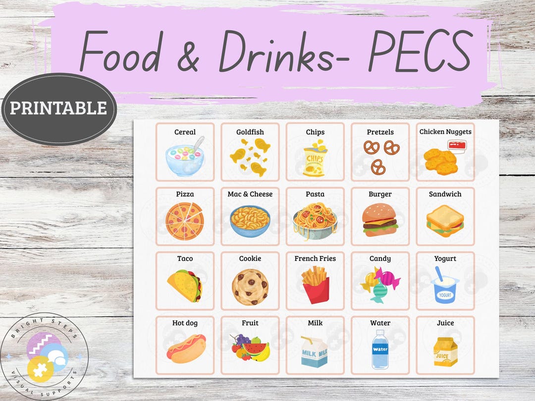 PECS - Food & Drinks - Communication Cards Designed for Children With ...