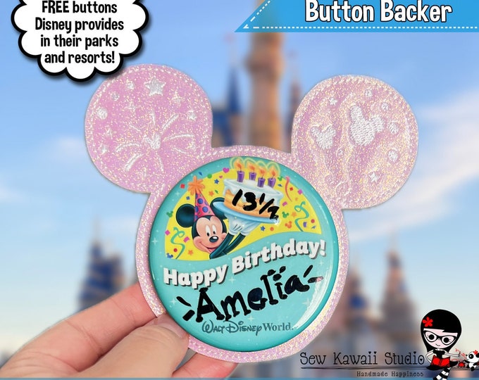 Mickey Button Backer Button Holder Fireworks Button Frame Celebration ...