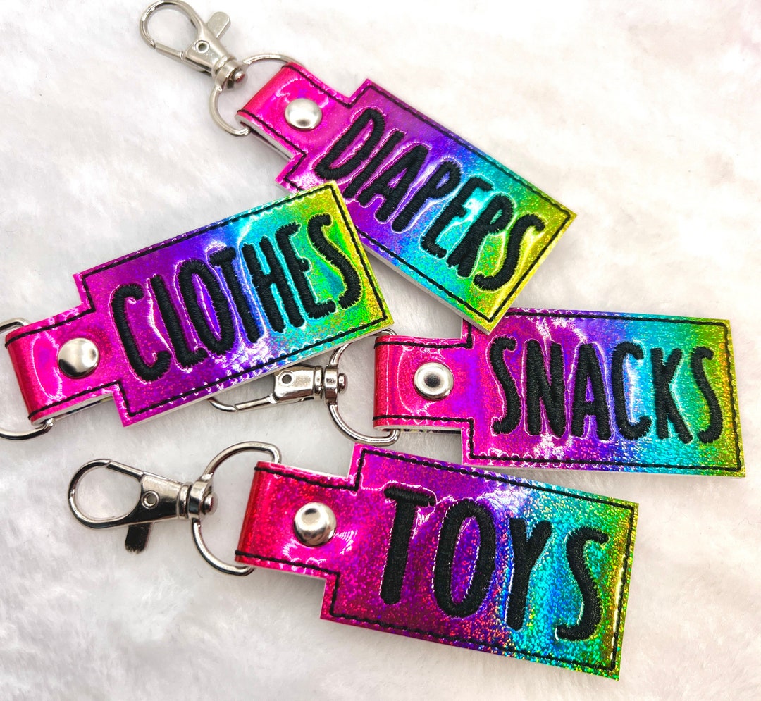 Diaper Bag Tags, Labels Diaper Bag Labels / Tags, Cube Labels Rainbow ...