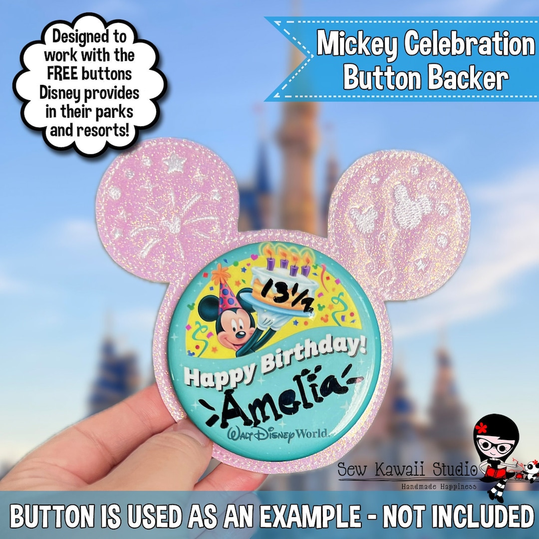 Mickey Button Backer Button Holder Fireworks Button Frame Celebration ...