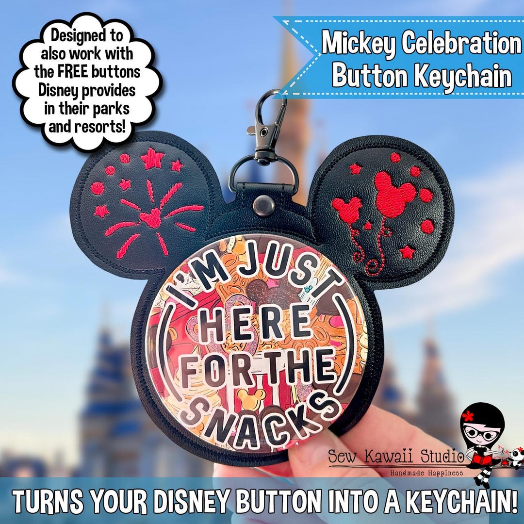 Mickey Celebration Button Keychain, Button Holder, Button Display, Park ...