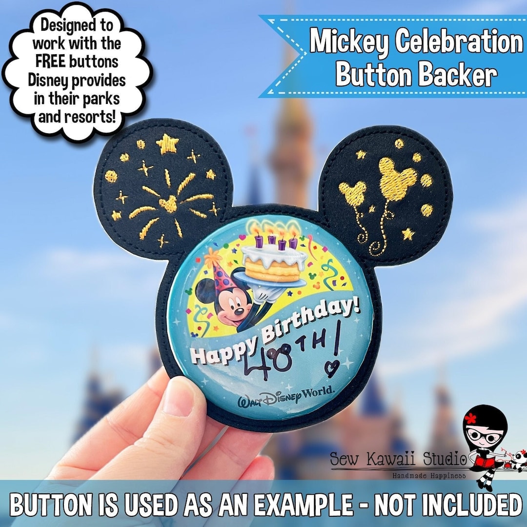 Mickey Button Backer Button Holder Fireworks Frame Celebration Button ...