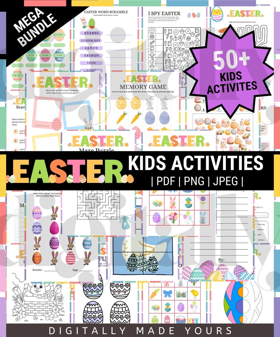 50+ Printable Easter Games Bundle, Easter Activity for Kids, Kids ...